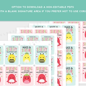 Printable Squish Valentine's Day Card Kids Classroom Squishy Valentine ...