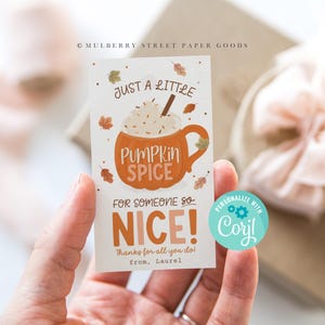 Instant Download Pumpkin Spice Gift Tag Printable Fall Pumpkin Latte ...