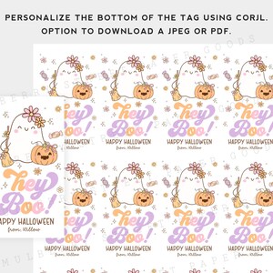 Instant Download Halloween Gift Tag Printable Groovy Ghost Halloween ...