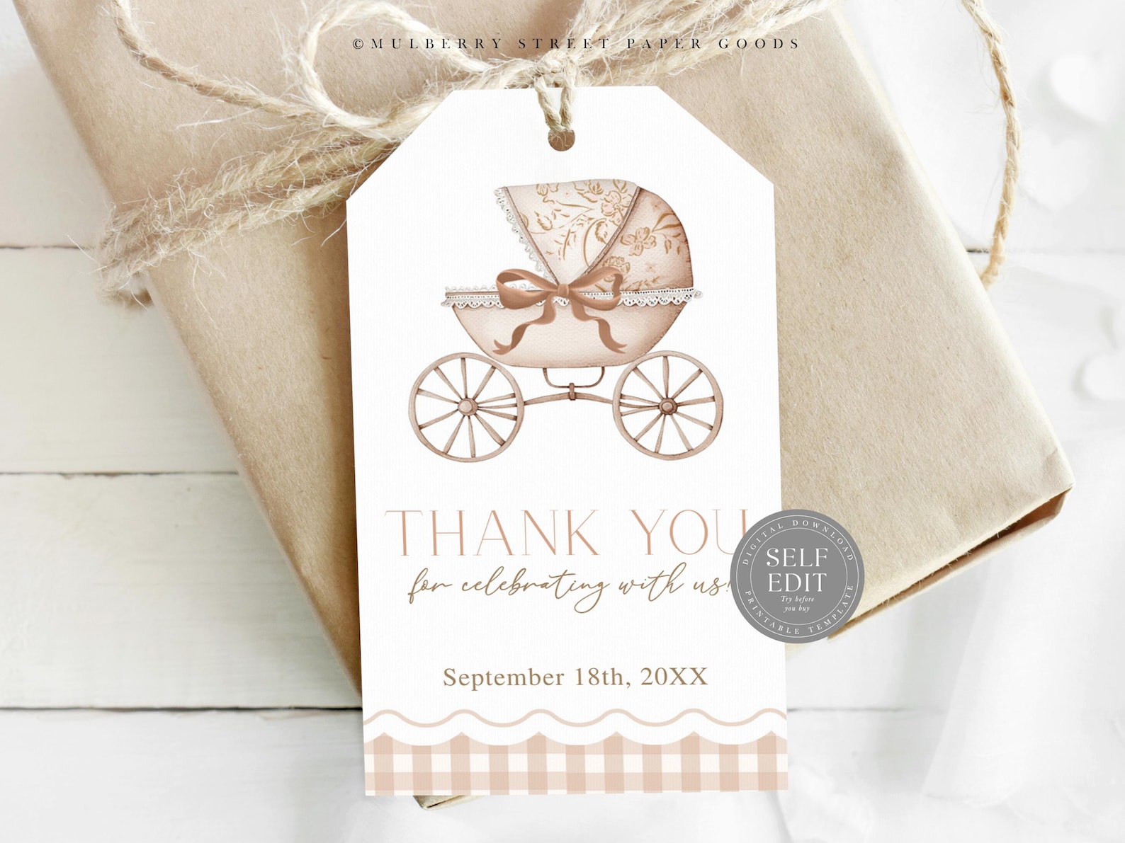 Editable Baby Shower Gift Tag Canva Template Printable Baby Shower ...