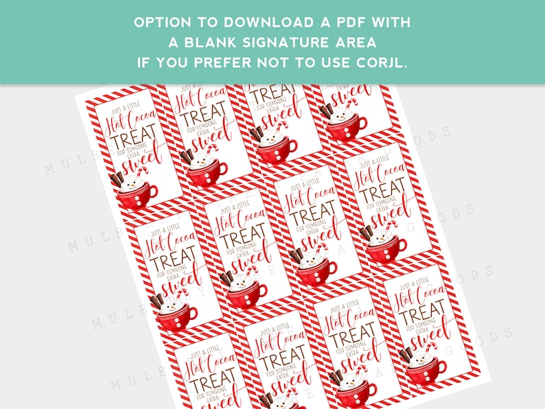 Printable Hot Cocoa Christmas Gift Tag Hot Chocolate Treat - Etsy