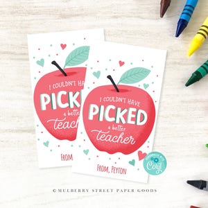 Back to School Teacher Gift Tag Printable First Day of School Teacher ...