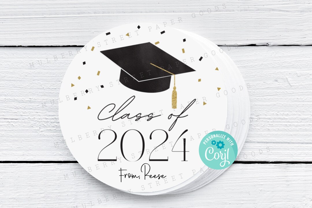 Graduation Cap 2 Inch Circle Instant Download Digital Design, Grad ...