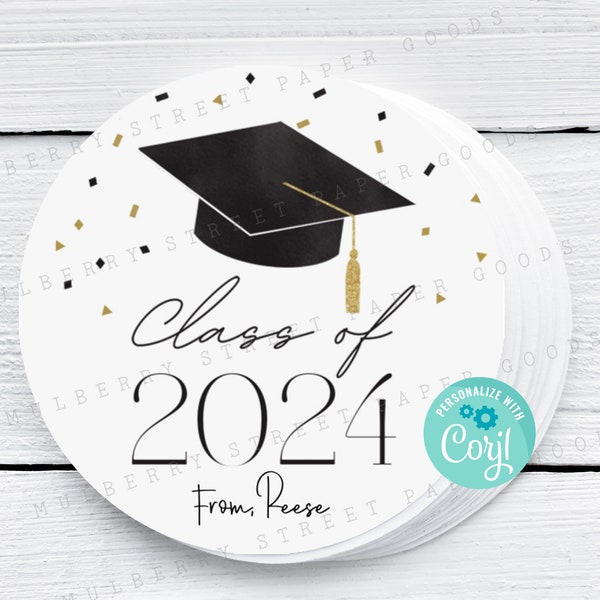 Digital Graduation Round Labels - Etsy