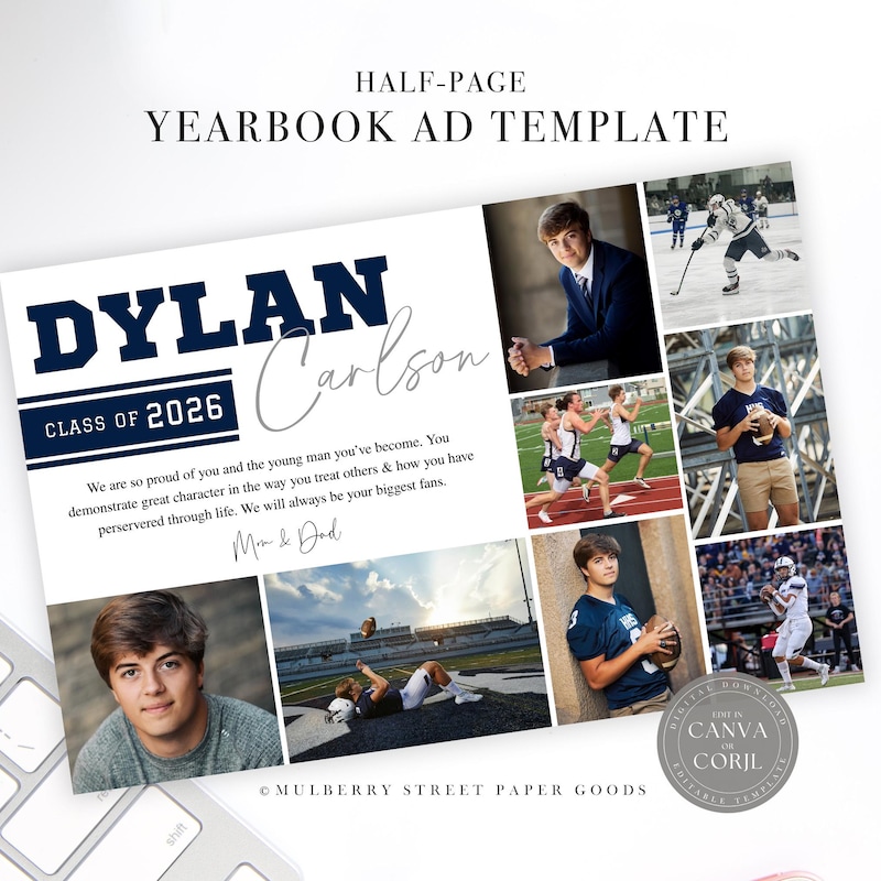 Sports Yearbook Page Template - Etsy