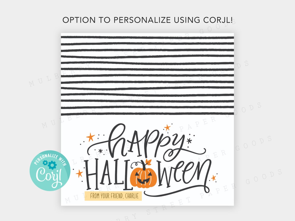 Printable Happy Halloween Bag Topper Candy Bag Topper Cookie - Etsy