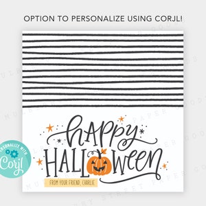 Printable Happy Halloween Bag Topper, Candy Bag Topper, Cookie Bag ...