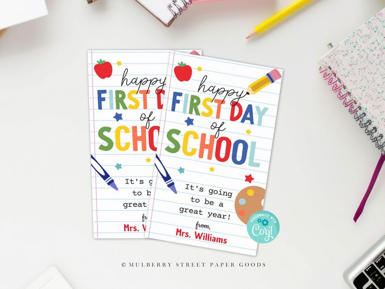 Happy First Day of School Printable Gift Tag, Welcome Back to School ...