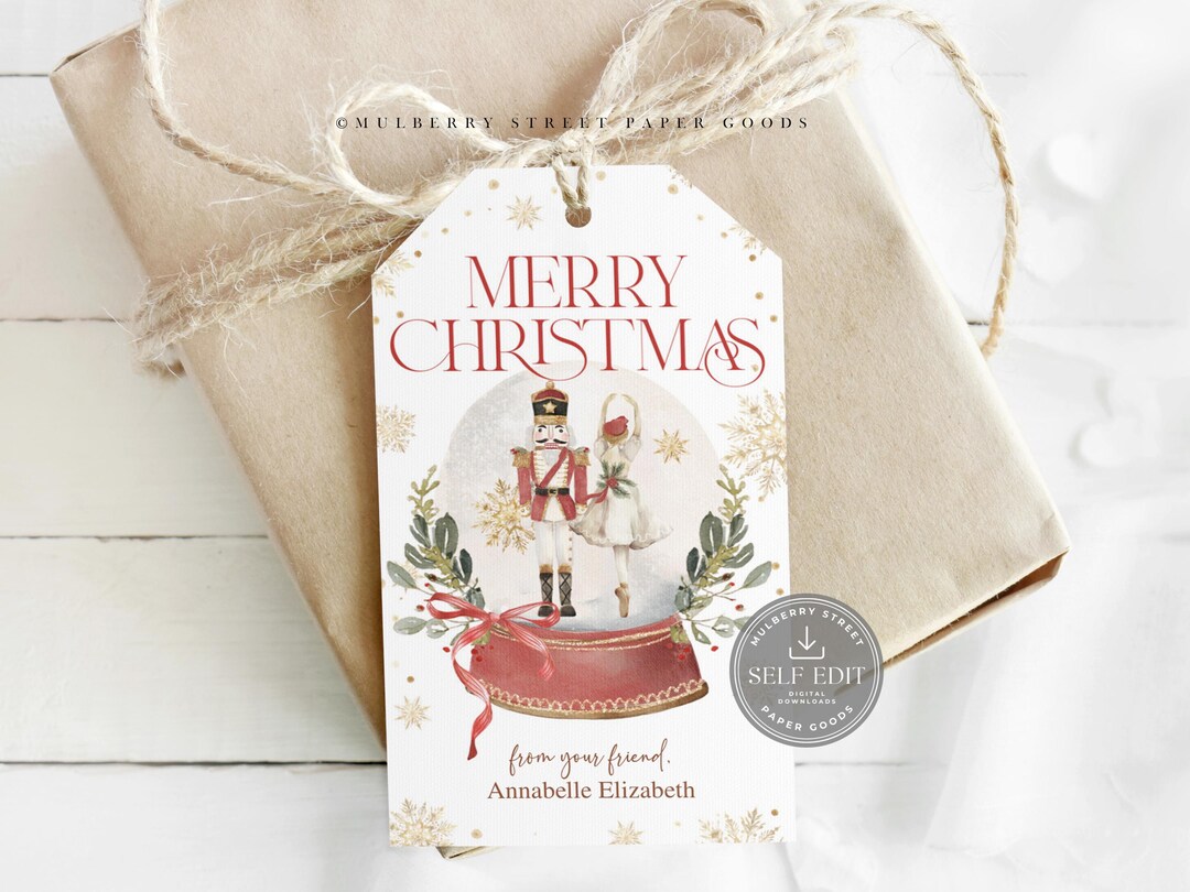 Printable Nutcracker Christmas Gift Tag Printable Digital Download ...