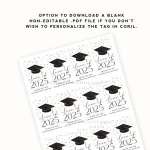 Printable Graduation Cap Class of 2022 Gift Tag, Instant Download ...