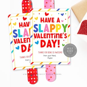Printable Have A Slappy Valentine's Day Card Slap Bracelet Valentine ...