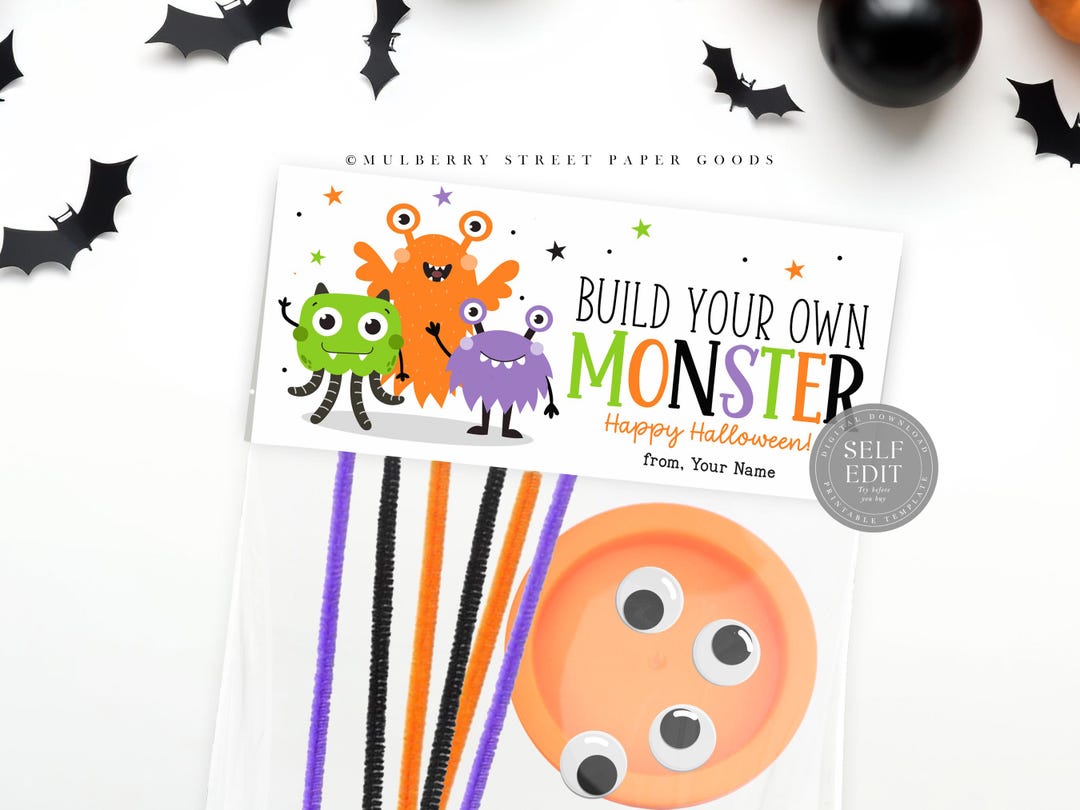 Build Your Own Monster Bag Topper Printable Digital Download Not so ...