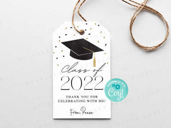 Printable Graduation Cap Class of 2022 Gift Tag Instant | Etsy