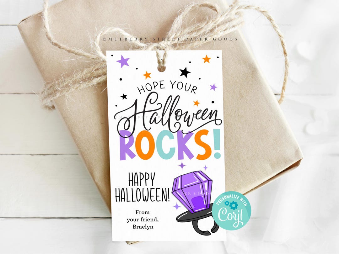 Halloween Ring Pop Gift Tag Printable Halloween Party Favor Gift ...