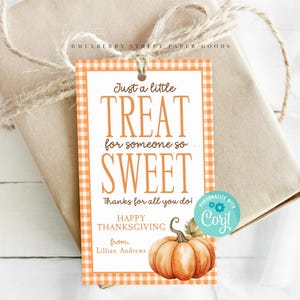 Editable Fall Gift Tag Printable A Little Treat for Someone Sweet ...