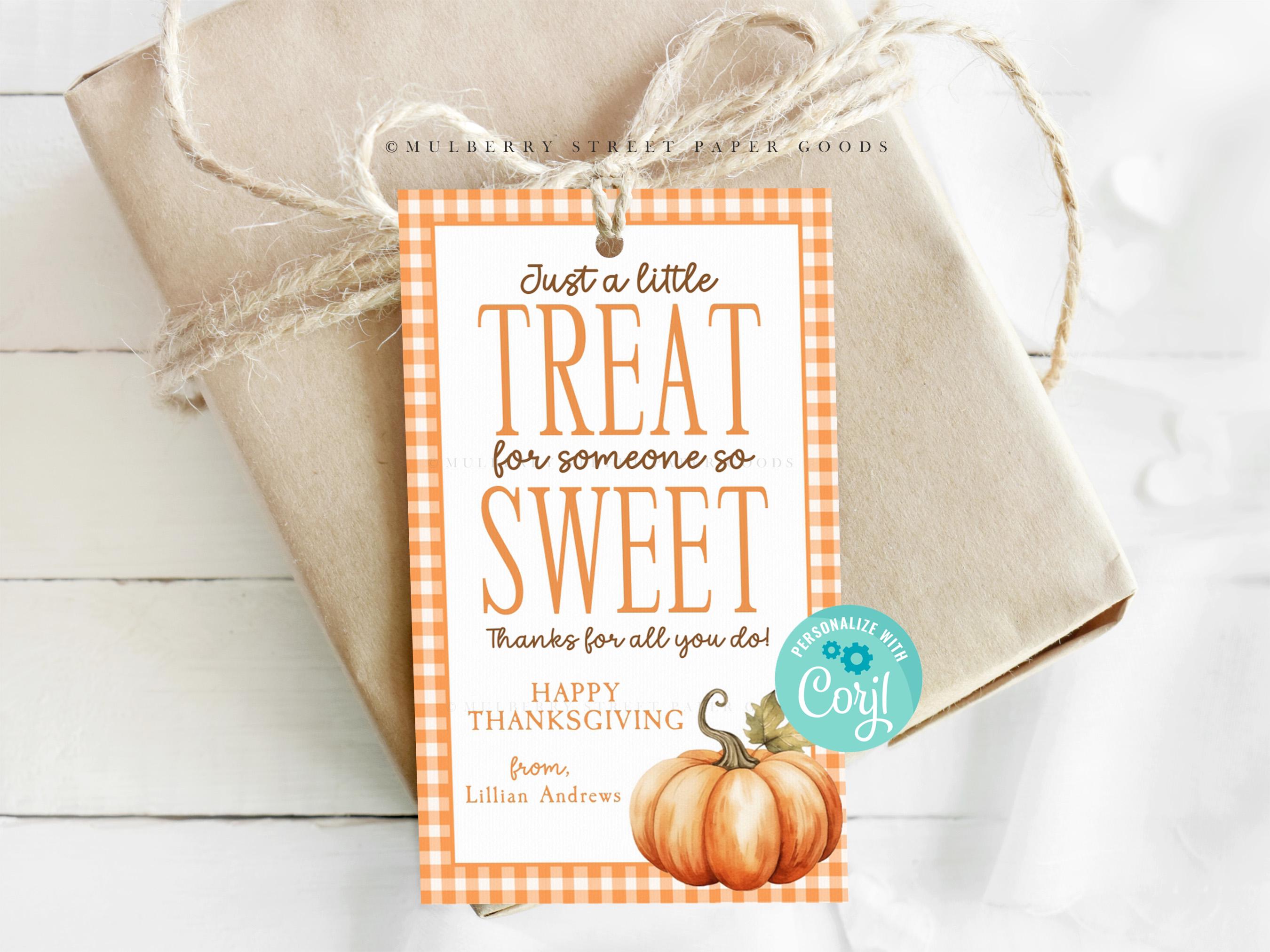 Editable Fall Gift Tag Printable A Little Treat for Someone Sweet ...