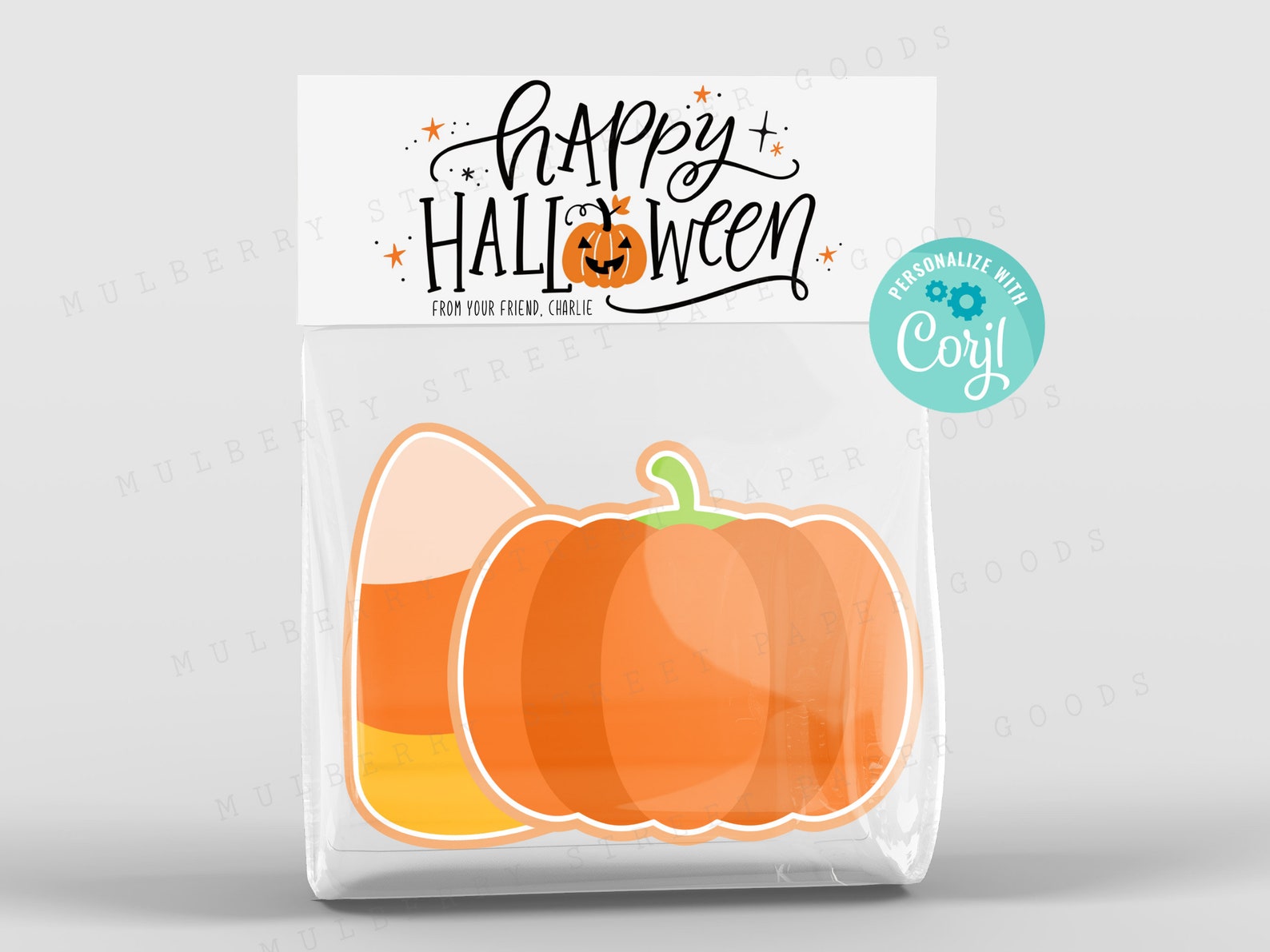 Printable Happy Halloween Bag Topper Candy Bag Topper Cookie - Etsy