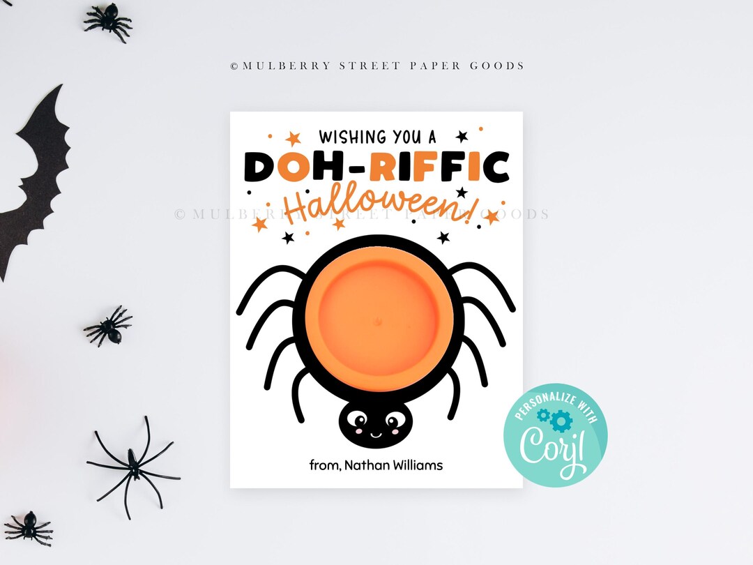 Halloween Play Dough Holder Card Printable Have a Doh Riffic Halloween ...