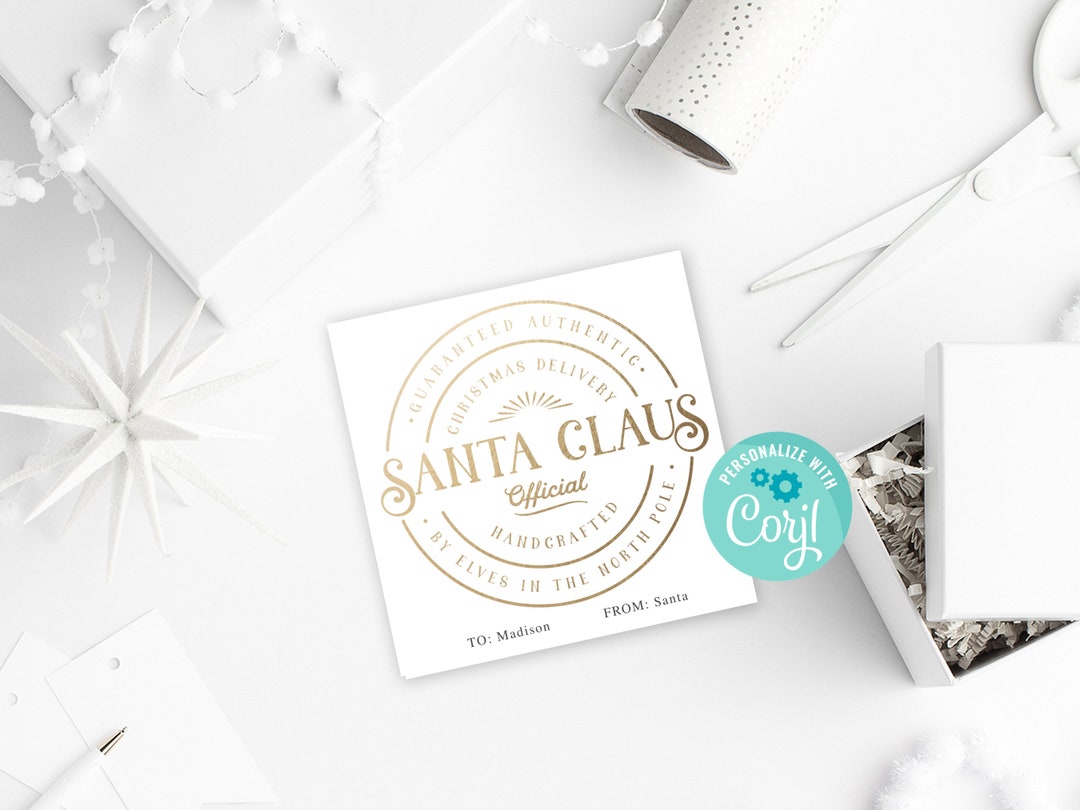 Instant Download Official Santa Seal Gift Tag, Printable Santa Claus ...