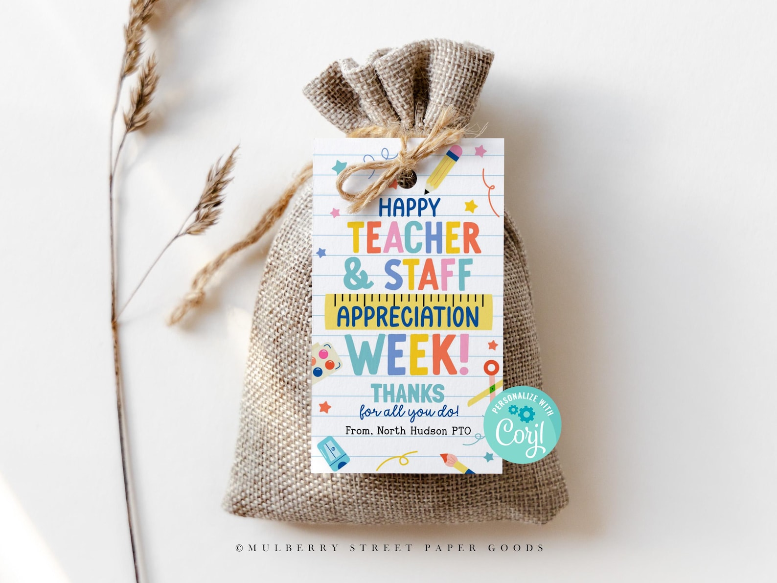 Teacher Staff Appreciation Gift Tag Printable Instant Download Teacher ...