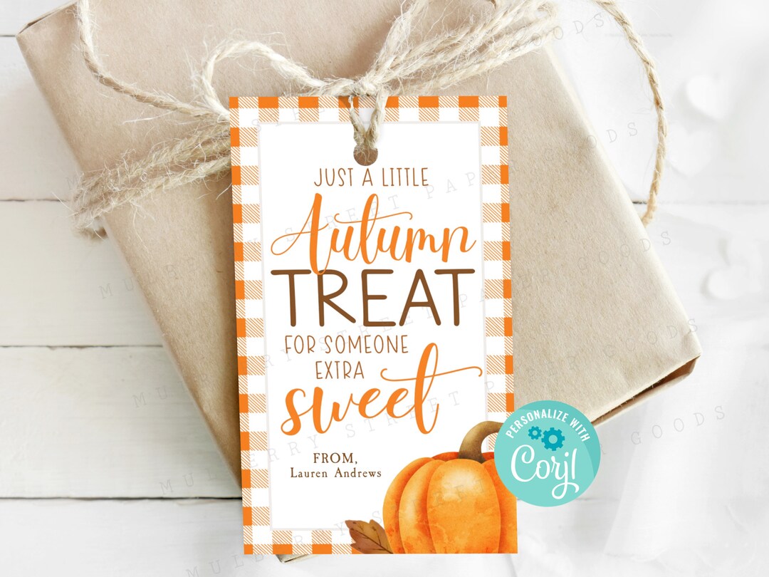 Printable Autumn Treat for Someone Sweet Gift Tag, Editable Fall Treat ...