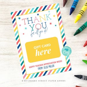 Printable Thanks for All You Do Gift Card Holder, Instant Download ...