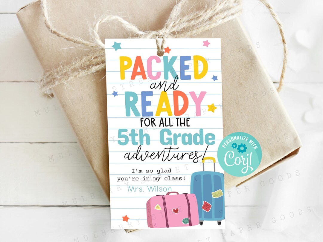 Editable Back to School Gift Tag Printable Packed and Ready for School ...