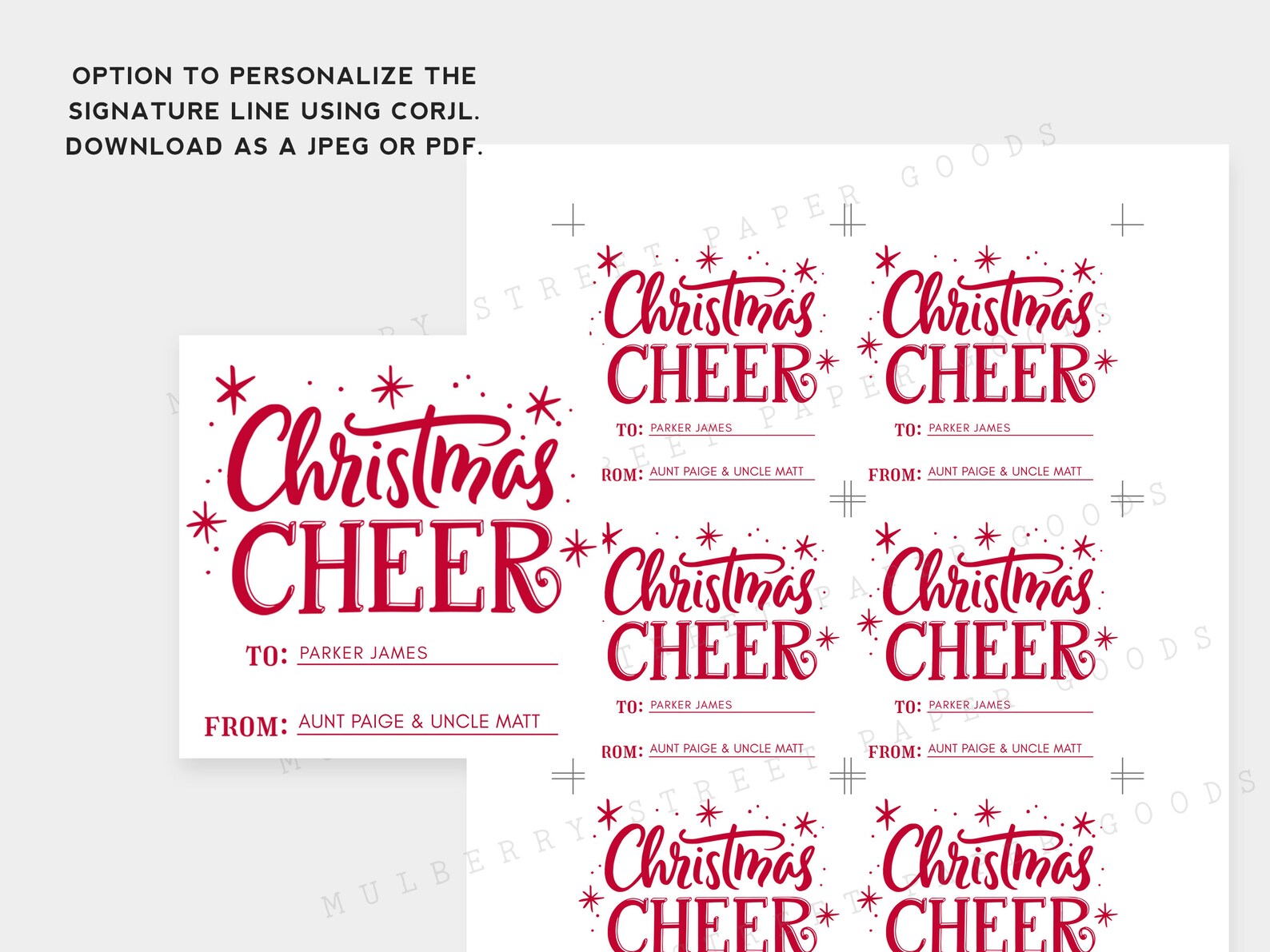Editable Christmas Cheer Gift Tag Instant Download Printable - Etsy