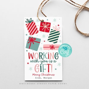 Christmas Gift Tag Printable Coworker Gift Instant Download Christmas ...