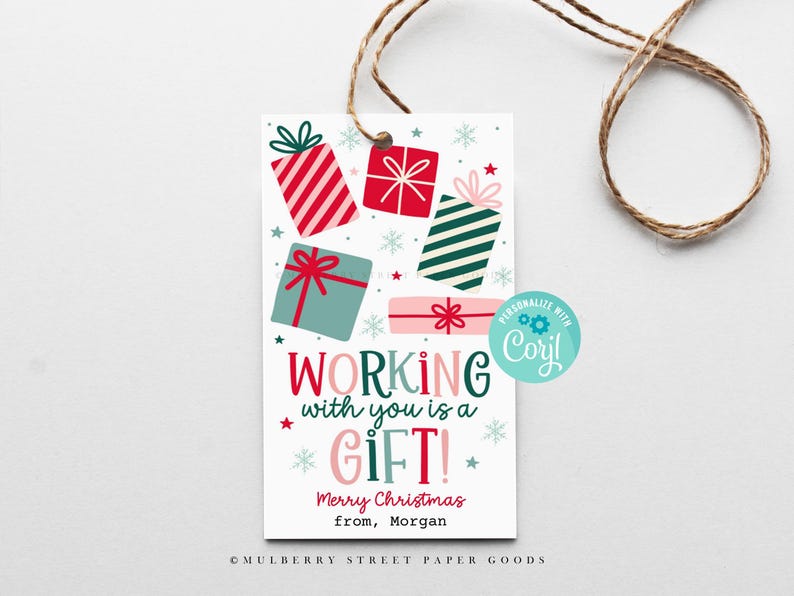 Christmas Gift Tag Printable Coworker Gift Instant Download Christmas ...