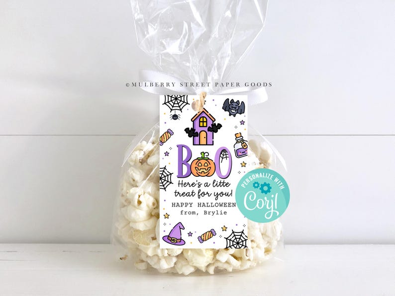 Editable Halloween Gift Tag Template Boo Here's a Treat for You ...