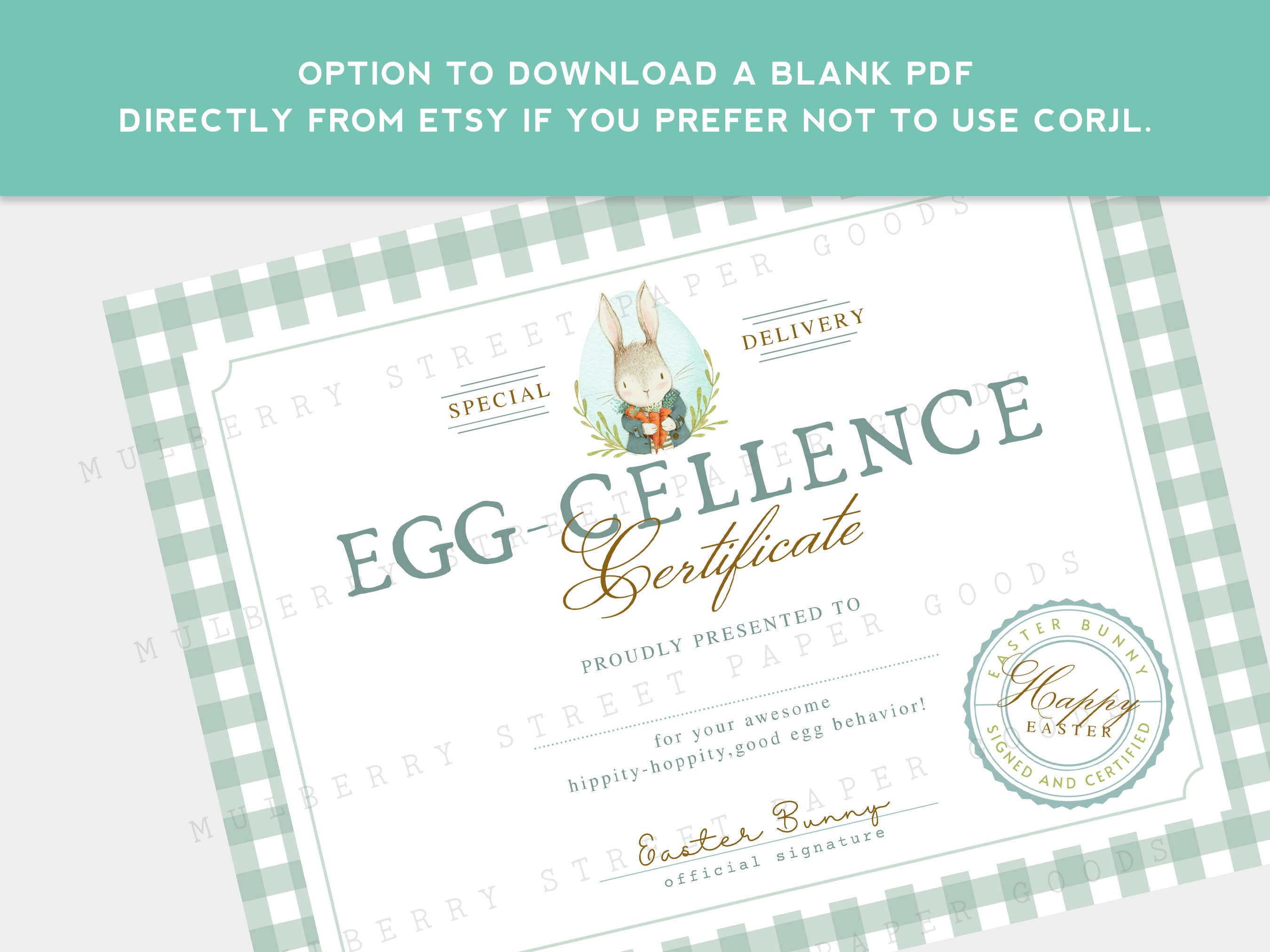 Editable Easter Bunny Egg-cellence Certificate Printable Easter ...