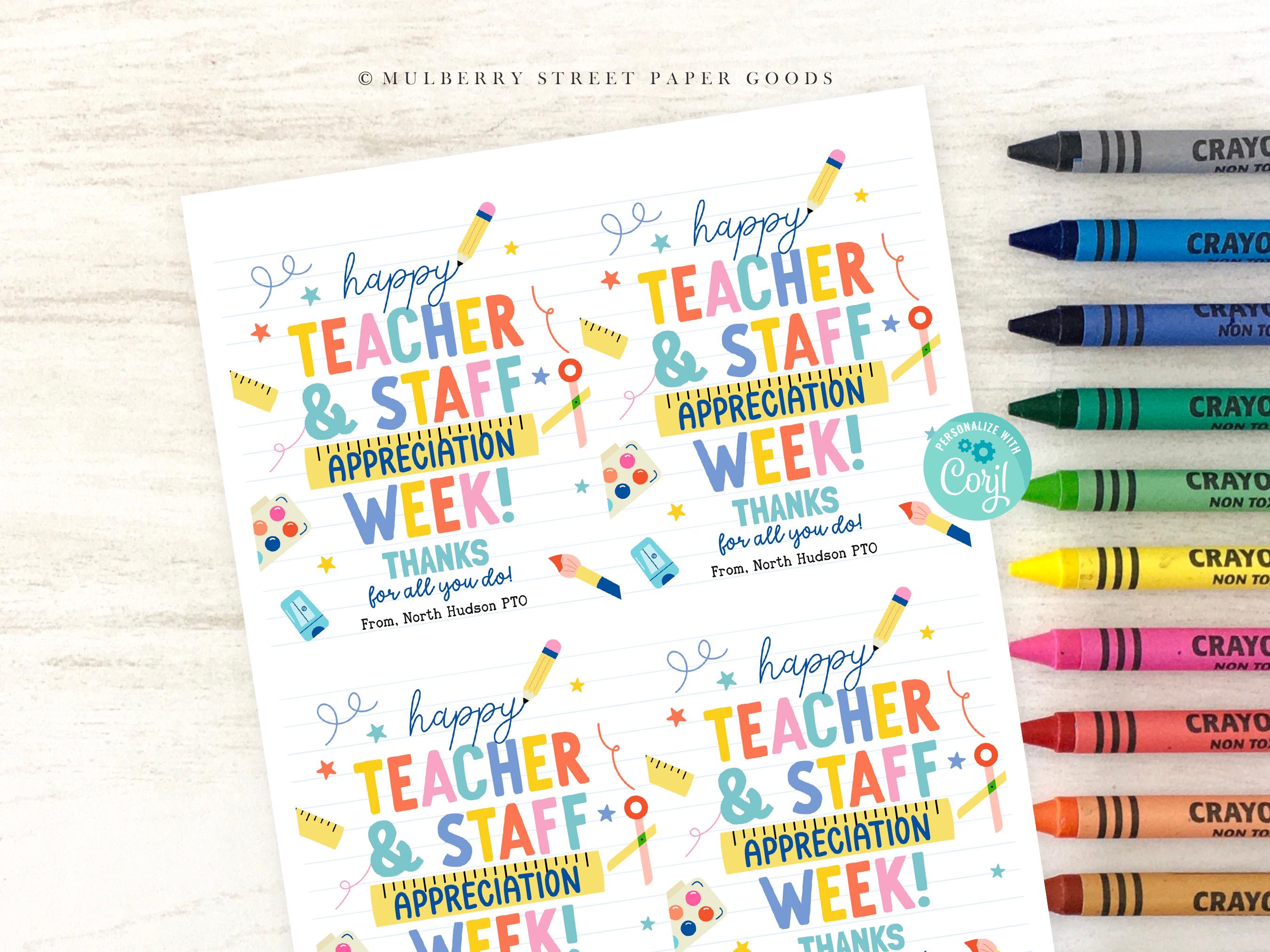 Teacher and Staff Appreciation Card Printable Teacher Appreciation Week ...
