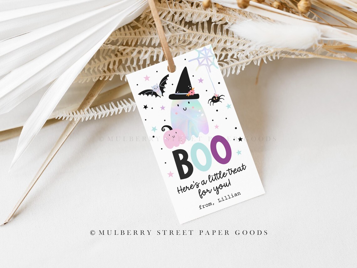 Printable Halloween Favor Tags Boo Gift Tags Trick or Treat Bag Tag ...