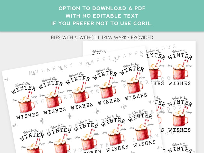 Printable Warm and Cozy Winter Wishes Gift Tag Hot Cocoa - Etsy
