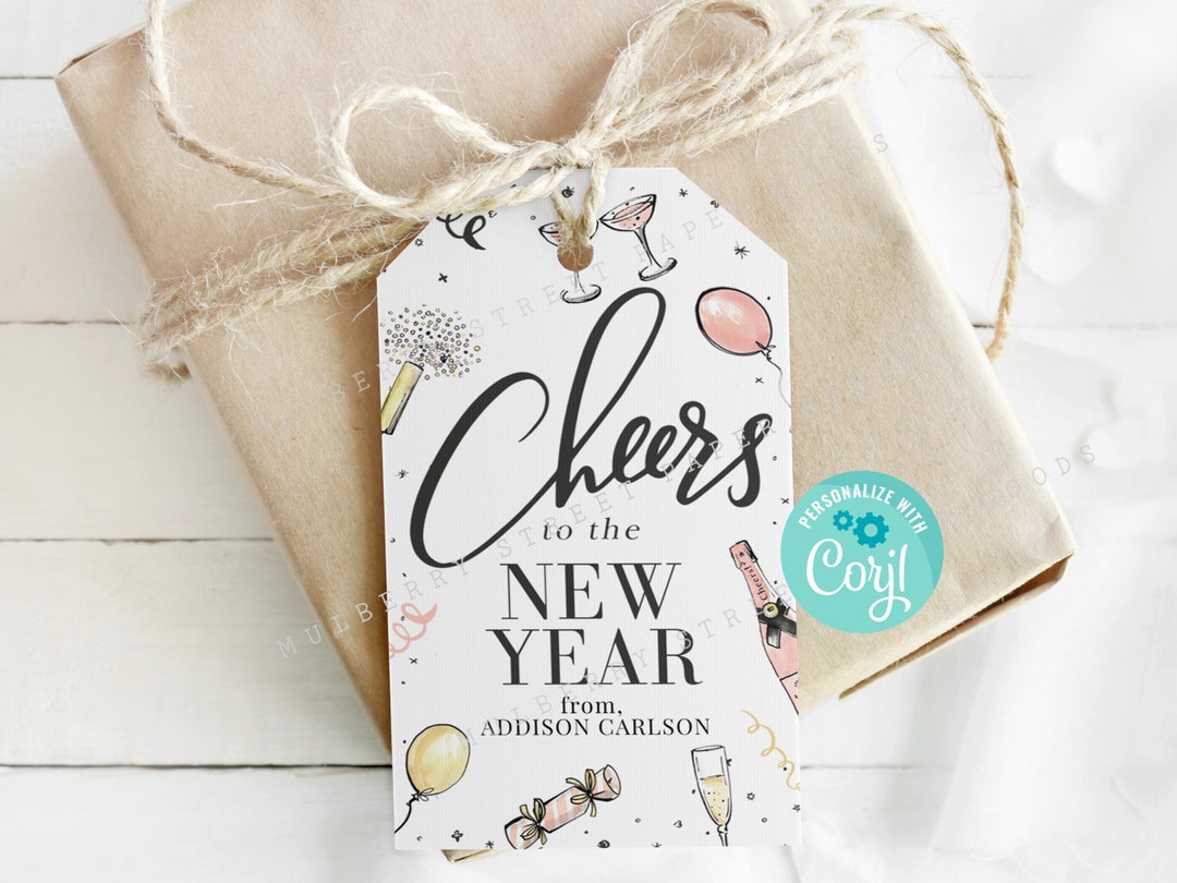 Printable New Years Eve Tag, Instant Download Cheers to the New Year ...