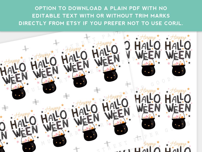 Printable Happy Halloween Treat Bag Tag Trick or Treat - Etsy