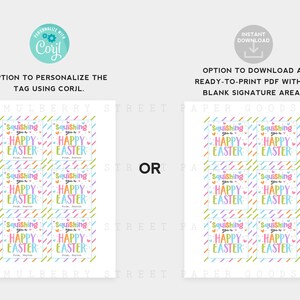 Printable Squishing You a Happy Easter Gift Tag, Easter Basket ...