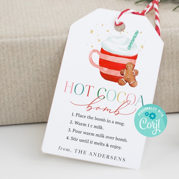 Hot Cocoa Bomb Tag - Etsy