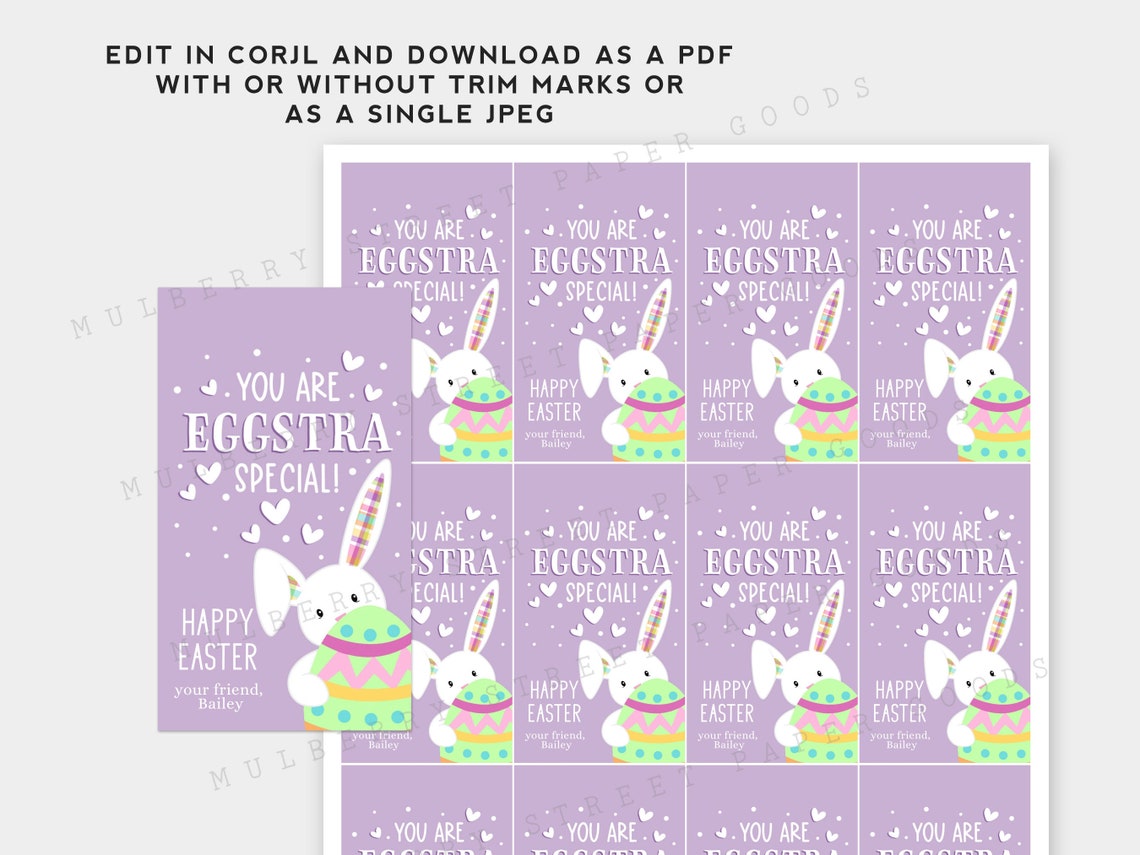 You Are Eggstra Special Easter Gift Tag, Instant Download Easter Basket ...
