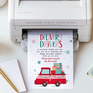 Editable Christmas Delivery Driver Treat Station Printable Digital ...