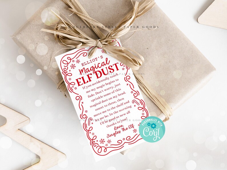 Editable Magical Elf Dust Printable Gift Tag Instant Download ...