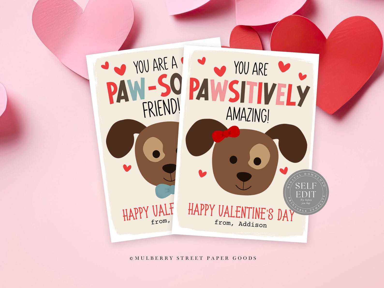Printable Puppy Dog Valentine Cards Kids Classroom Puppy Valentine ...