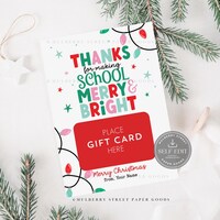 Teacher Christmas Gift Card Holder Printable - Staff Christmas Gift ...