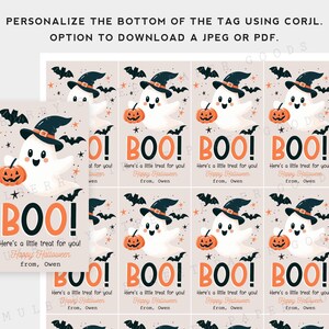 Printable Halloween Treat Bag Tags Cute Ghost Halloween Trick or Treat ...
