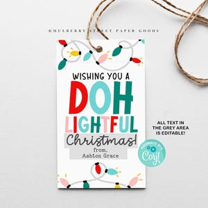 Editable Play Dough Gift Tag Digital Download Doh Christmas Gift Tag ...