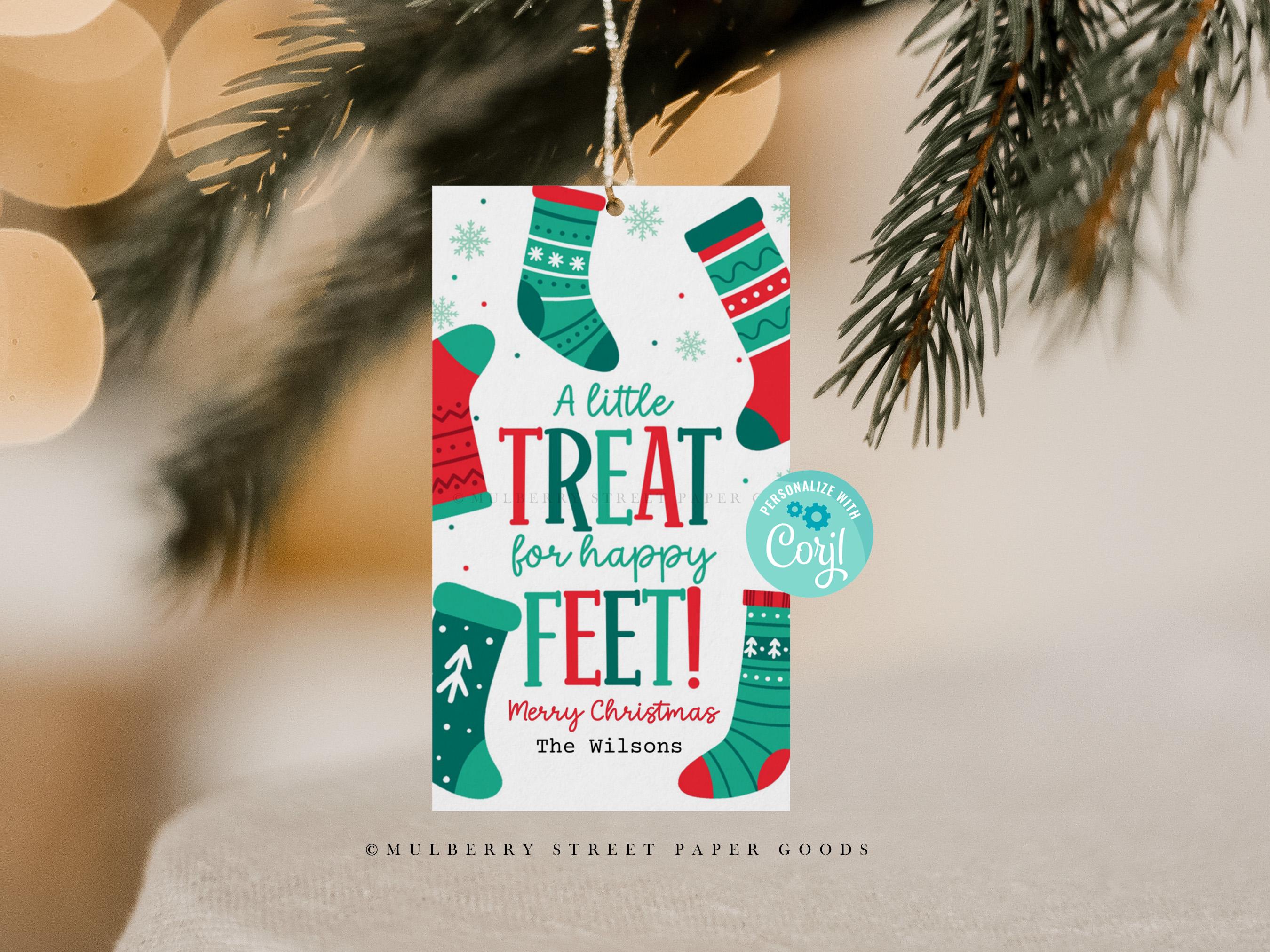 Instant Download Christmas Socks Gift Tag Printable A Little Treat for ...