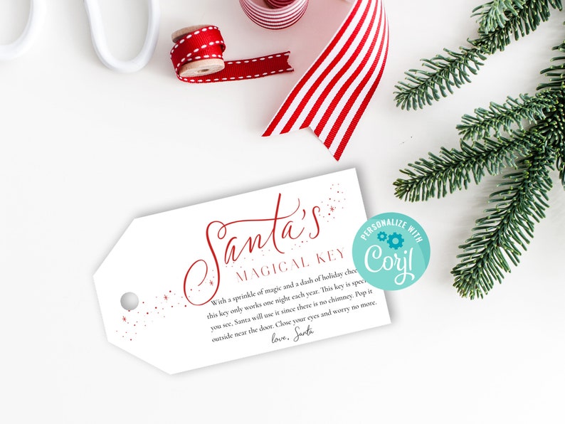 Printable Santa's Magical Key Tag Instant Download | Etsy