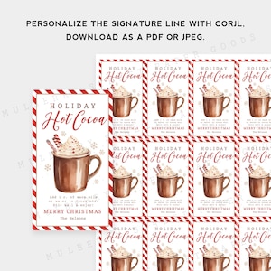 Holiday Hot Cocoa Gift Tag Printable, Christmas Hot Chocolate Mix ...
