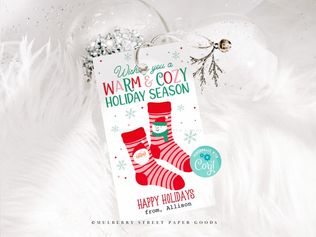Christmas Socks Gift Tag Digital Download Christmas Printable Warm Cozy ...
